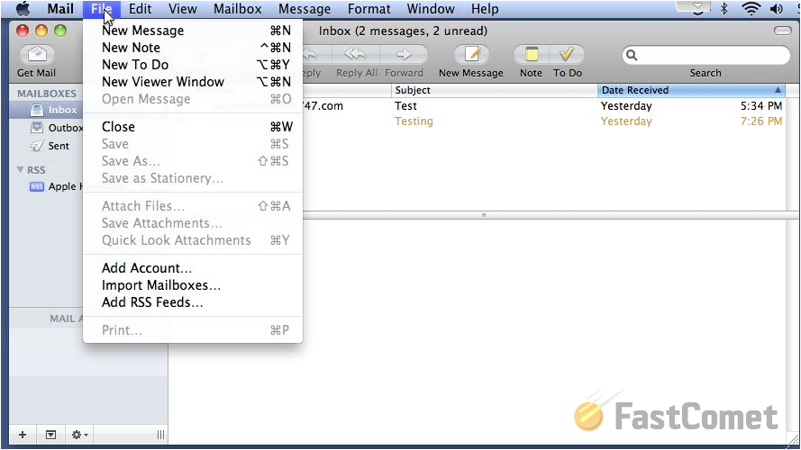 IMAP Email Configuration Apple Mail Tutorial FastComet